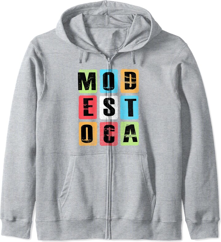 American City Colorful Block Vintage Graphic Image Modesto California ...