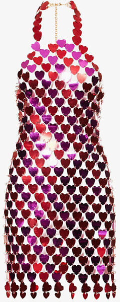 Amy Lynn Womens Pink Heart-shaped Disc-embellished Aluminium Mini Dress ...