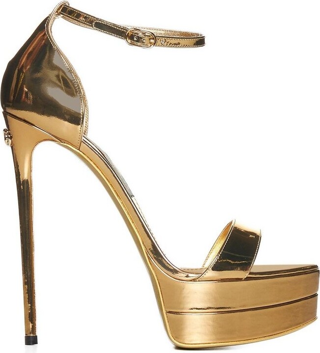 Dolce & Gabbana Metallic Platform Sandals - ShopStyle