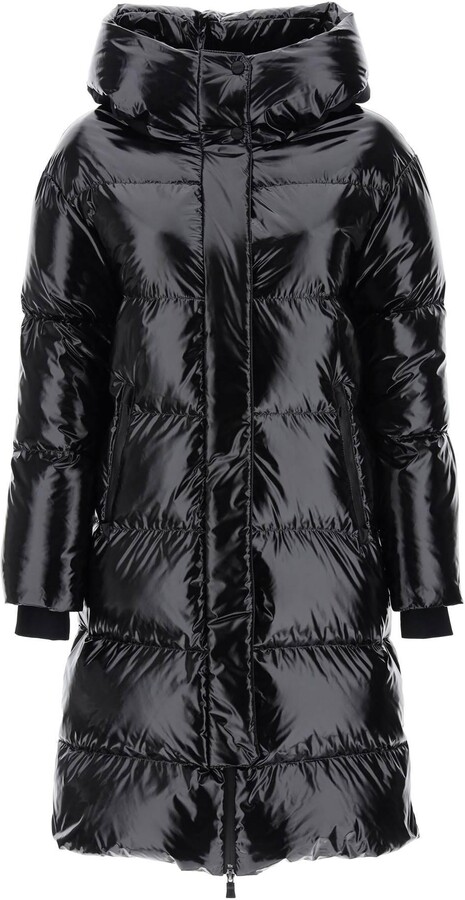 HERNO LAMINAR Long down jacket in Glazed Ripstop - ShopStyle