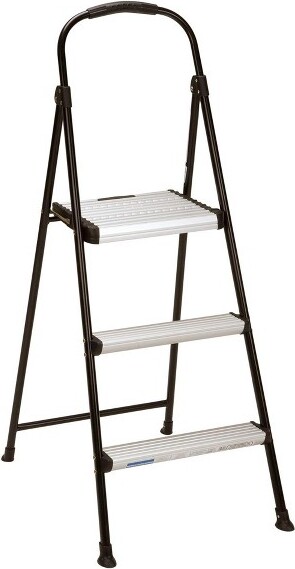 Cosco 3-Step Folding Aluminum Step Stool with Rubber Grip and 29-Inch ...