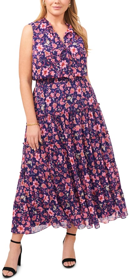 MSK Plus Size Sleeveless Tiered Maxi Dress - ShopStyle