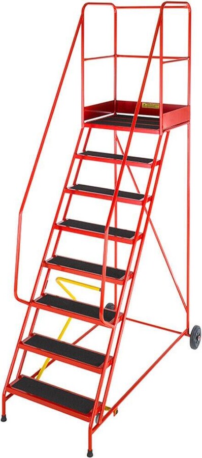 Loops 8 Tread HEAVY DUTY Mobile Warehouse Stairs Anti Slip Steps 2.8m ...