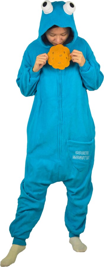 RANSUU Cookie Monster Onesie Adult Costume Sesame Street Pajama Animal ...