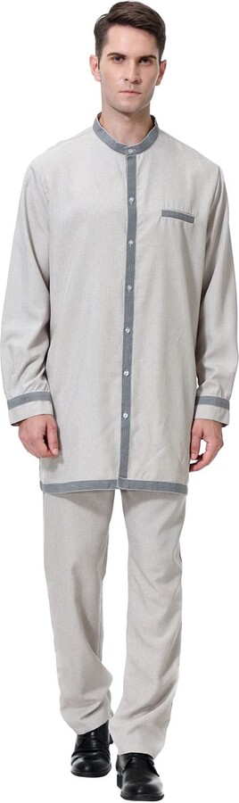 RUMAOZIA Muslim Clothing Men's Kaftan with Trousers Suit Prayer ...