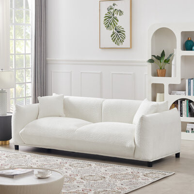 AllModern Tetreault 89'' Mid Century Modern Luxury French Boucle Couch ...