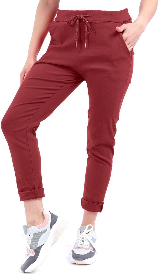 Style Lockers® Women's Italian Magic Trousers - Ladies Stretch Crushed ...