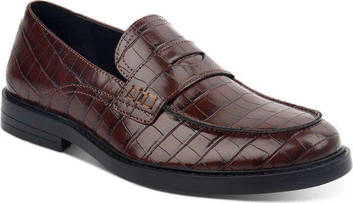 INC International Concepts Men's Griffin Faux Crocodile Skin Penny ...