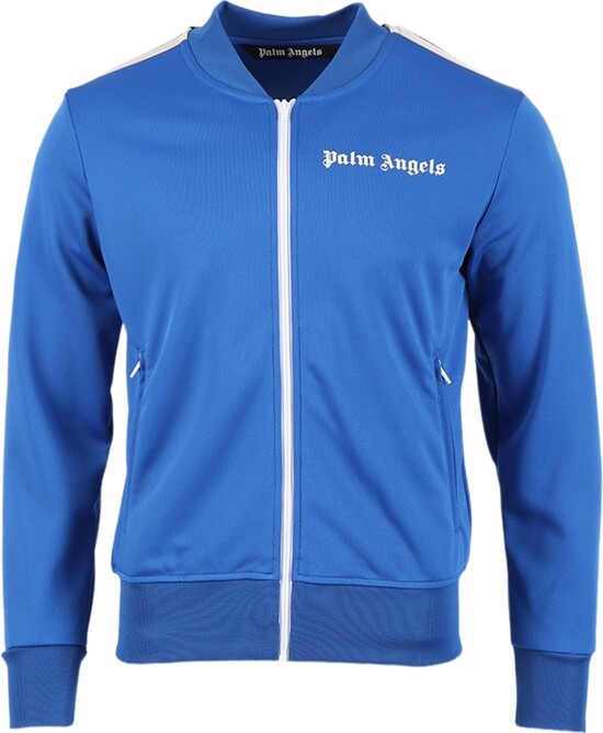 Palm Angels Bomber Track Jacket Blue And Off White - ShopStyle