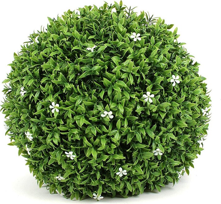 hommetree 15" Artificial Boxwood Topiaries, Garden Faux Topiary Ball ...