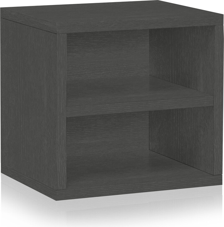 Way Basics Modular Cubby Organizer 2 Tier Shelf - Bookcase Storage Cube ...