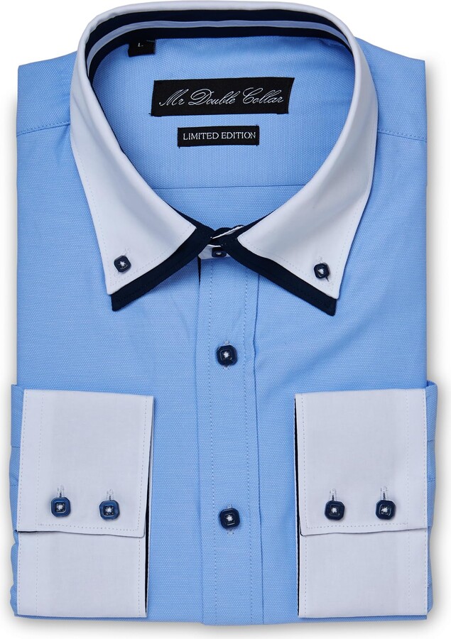 MrDoubleCollar Italian Design Mens Double Collar Shirts - Multiple ...