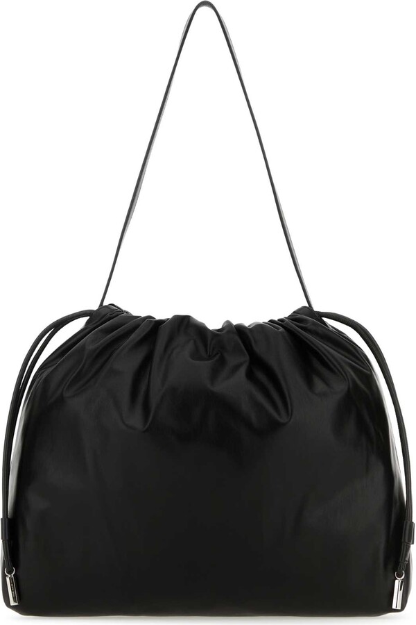 The Row Black Leather Angy Shoulder Bag - ShopStyle