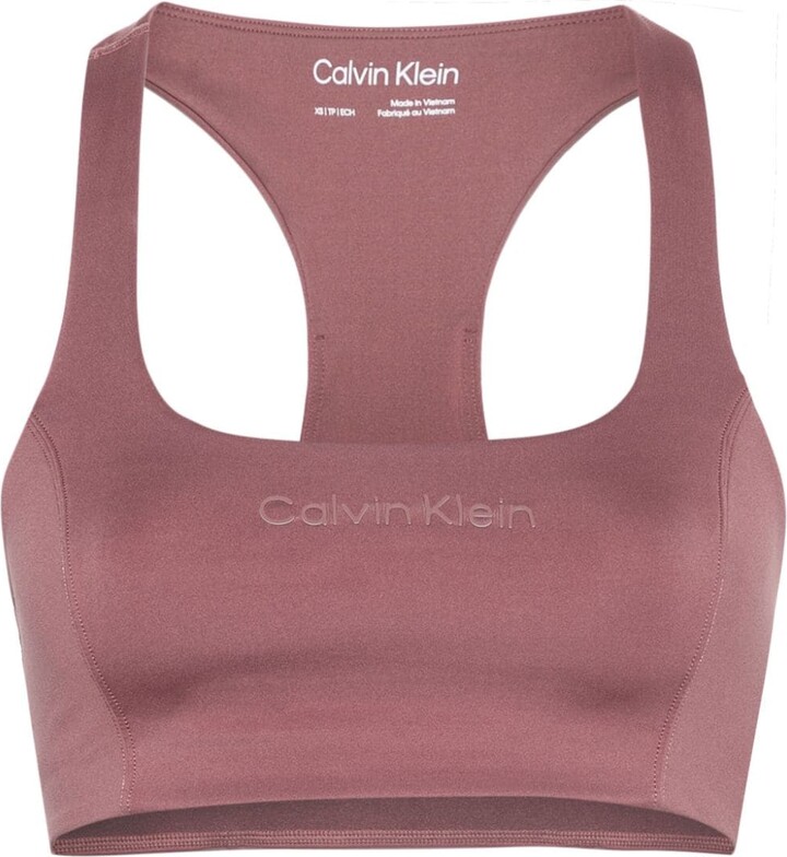 Calvin Klein Logo-Lettering Sports Bra - ShopStyle