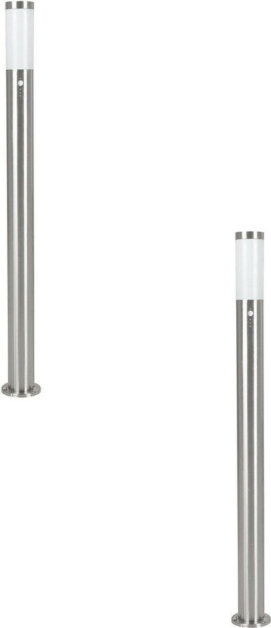 Loops 2 PACK IP44 Outdoor Bollard Light PIR Sensor Stainless Steel ...