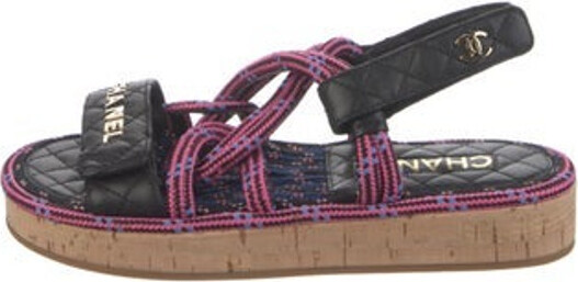 Chanel 2021 Interlocking CC Logo Slingback Sandals - ShopStyle