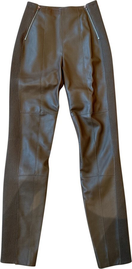 Hermes Leather slim pants - ShopStyle
