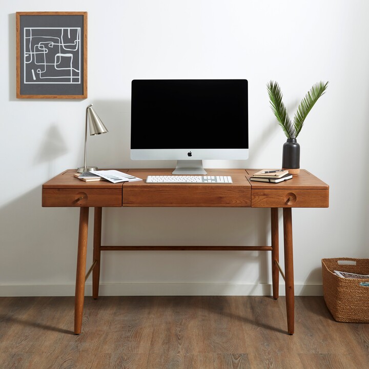 Dunelm Albury Wide Desk, Oak Brown - ShopStyle