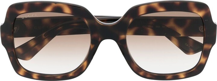 Gucci Eyewear Oversized Tortoiseshell-Effect Sunglasses - ShopStyle