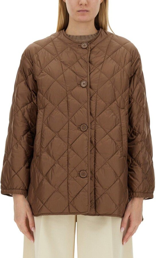Max Mara The Cube Buttoned Long-sleeved Quilted Jacket - ShopStyle Down ...