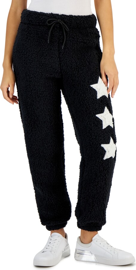 Crave Fame Juniors' High-Rise Sherpa Patch Joggers - ShopStyle Teen ...