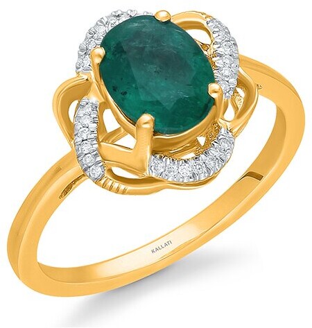 Kallati 14K 1.25 Ct. Tw. Diamond & Emerald Ring - ShopStyle