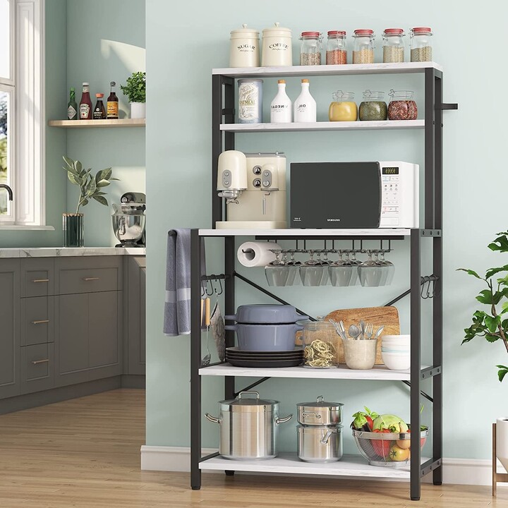 Tribesigns 5-Tier Kitchen Baker's Rack With Wine Glass Holder ...