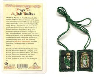 Etsy st. Jude Of Thaddeus English Holy Prayer Card Scapular 2-Piece ...