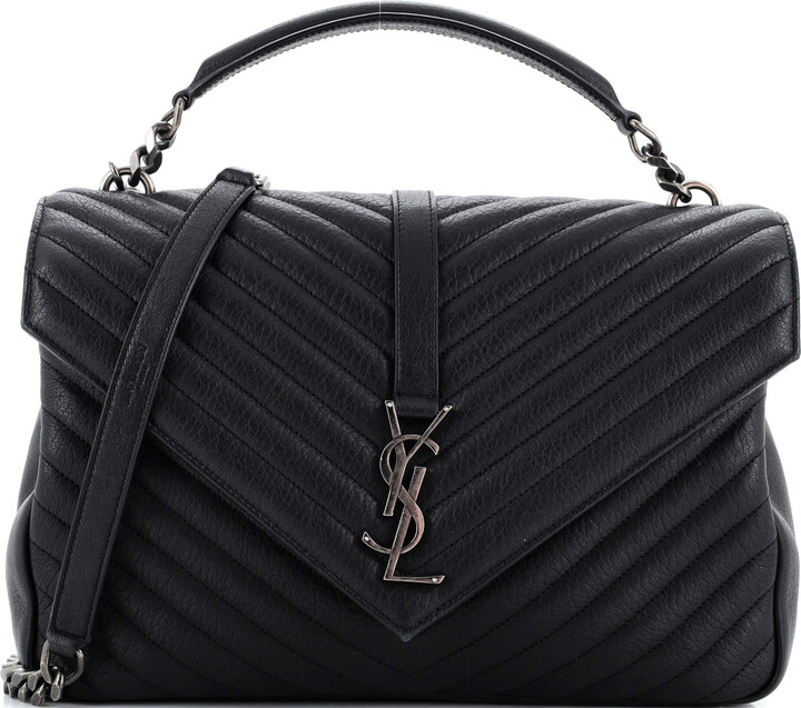 Saint Laurent Classic Monogram College Bag Matelasse Chevron Leather ...