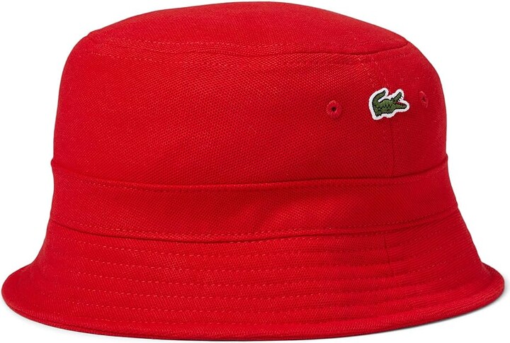 Lacoste Classic Pique Bucket Hat (Sormiou/Flour/Abysm) Caps - ShopStyle