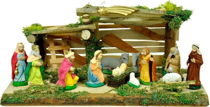 Etsy Nativity Set Handmade Traditional Wooden Stable Indoor Scene With ...