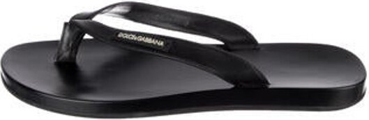 Dolce & Gabbana Leather Flip Flops - ShopStyle