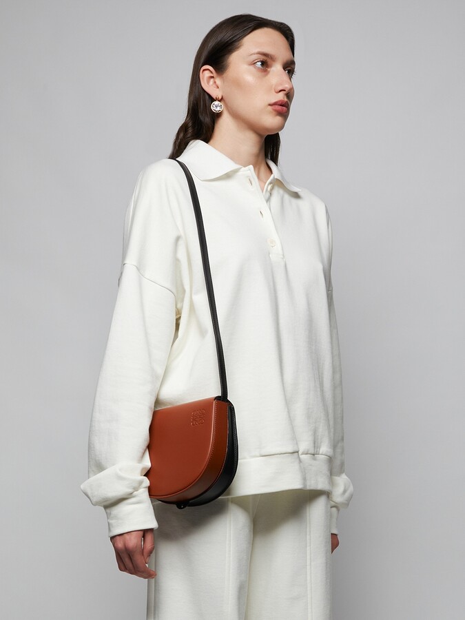 Loewe Heel Duo Bag, Dark Tan Black - ShopStyle