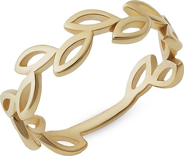 Oradina 14K Yellow Gold Leaf Your Mark Ring - ShopStyle