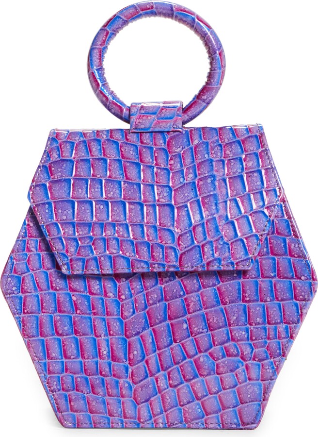 Anima Iris Zuri Croc Embossed Leather Top Handle Bag - ShopStyle