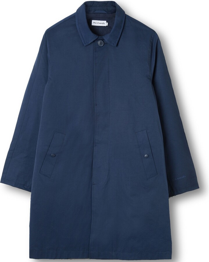 M.C.Overalls - 60/40 Single Breasted Mac Coat Navy - ShopStyle