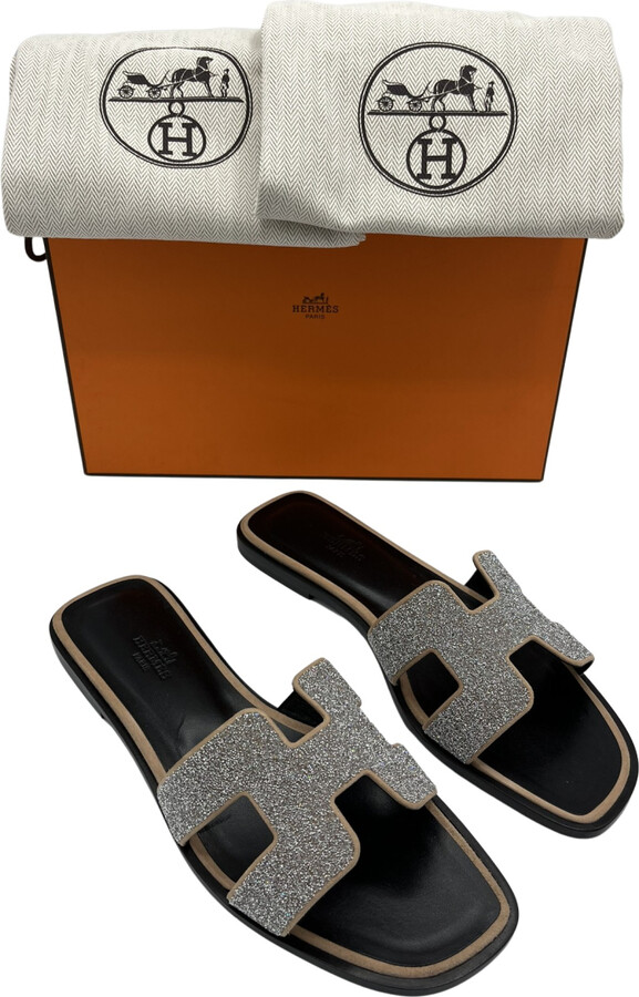 Hermes Oran leather mules - ShopStyle