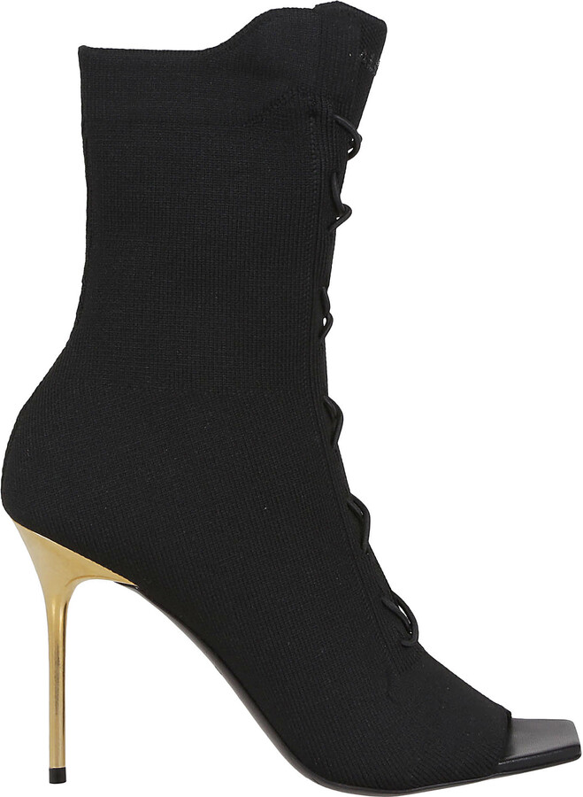 Balmain Open Toe Ankle Boot Skye-knit&laces - ShopStyle