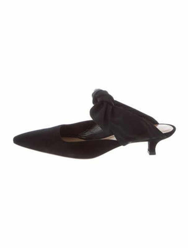 The Row Coco Suede Mules Black - ShopStyle