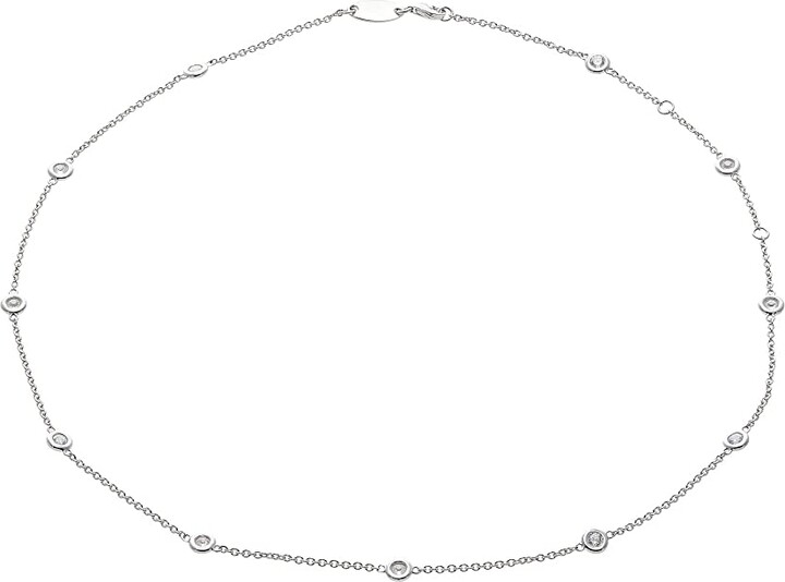 Very Anna DBY Chain CZ Diamond Necklace - Small (White) Necklace ...