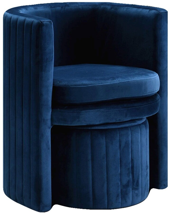 BestMasterFurniture Best Master Seager Round Arm Chair with Ottoman ...