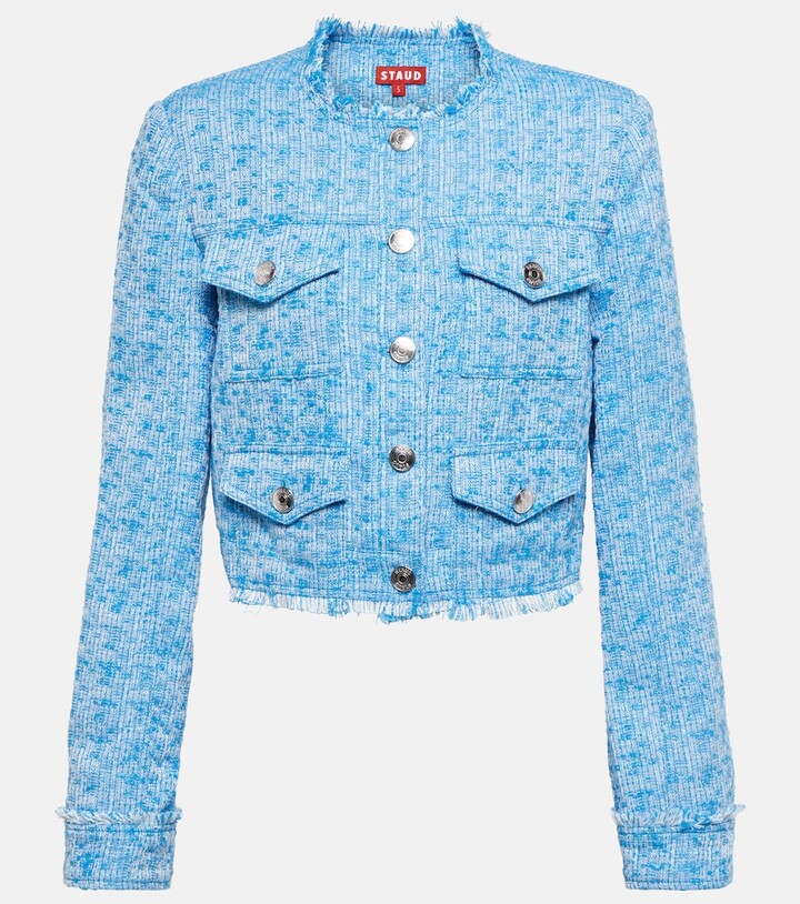 STAUD Cropped tweed jacket - ShopStyle