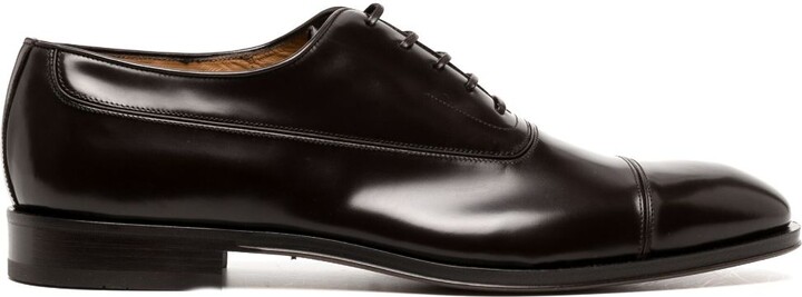 Ferragamo patent-finish leather Oxford shoes - ShopStyle