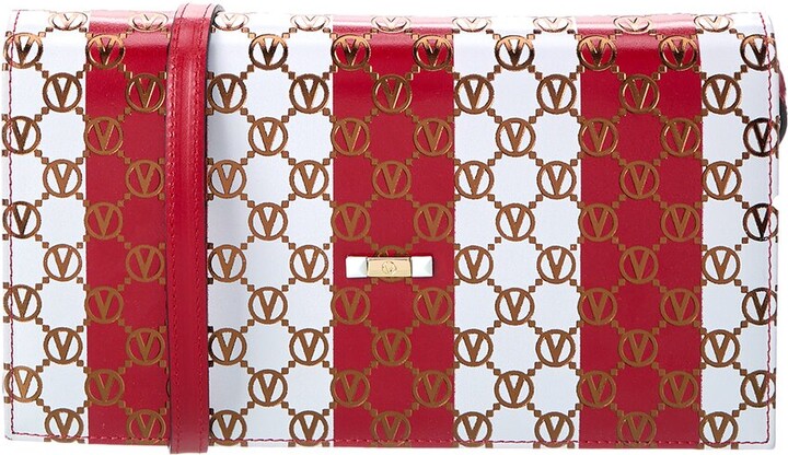 Valentino by Mario Valentino Lena Monogram Stripes Leather Shoulder Bag ...