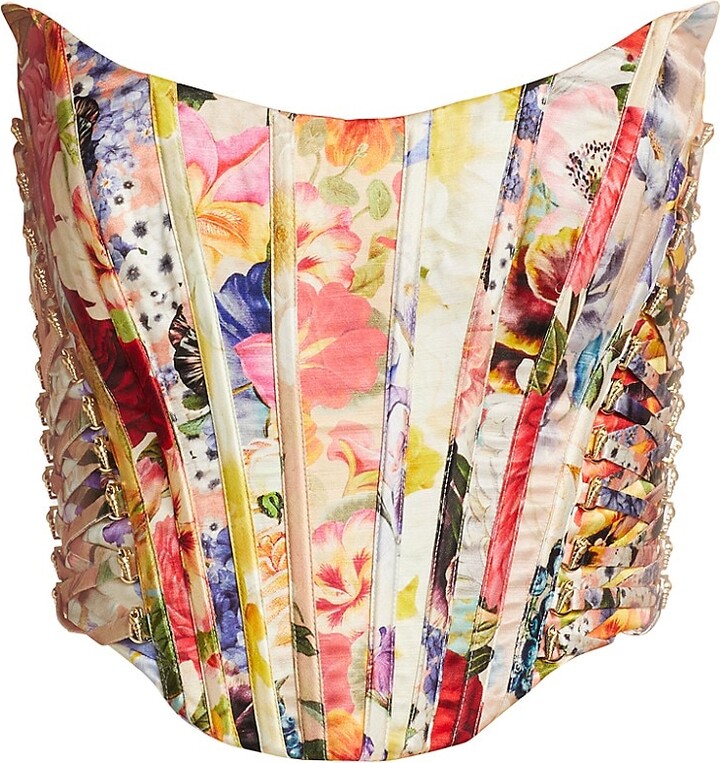 Zimmermann Wonderland Strapless Floral Corset Top - ShopStyle