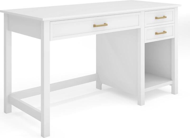 Martha Stewart Hutton Shaker Style Home Office Desk with 2 Side Drawers ...