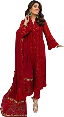 Shri Balaji Silk & Cotton Saree Emporium ready to wear Red Muslim ...