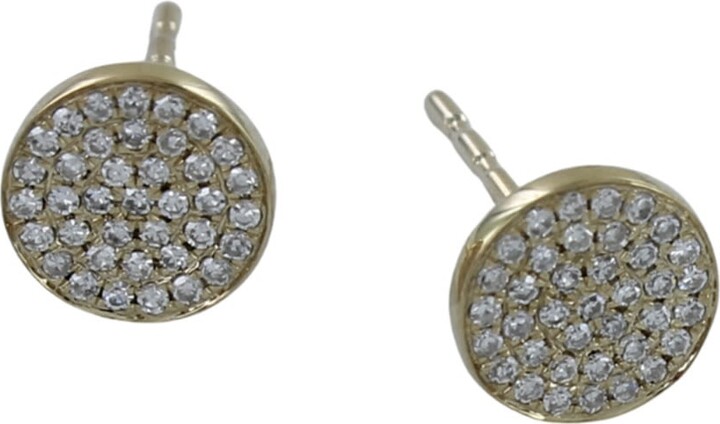 Reeves & Reeves Women's Solid Gold Diamond Disc Stud Earrings - ShopStyle