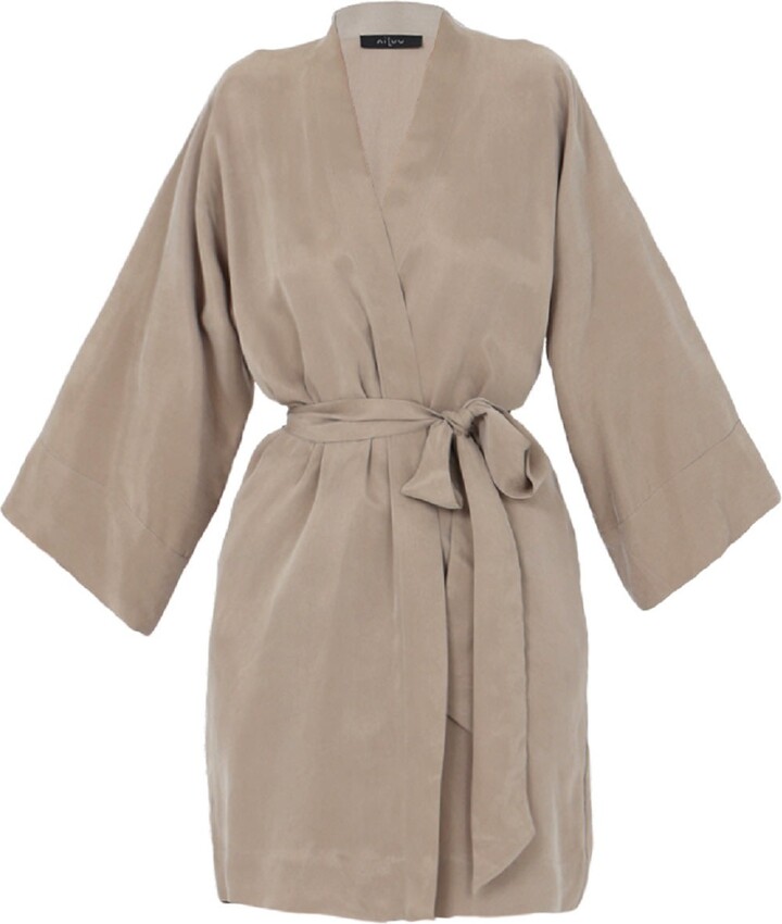 Niluu Women's Neutrals Sand Mini Kimono Robe - ShopStyle Dresses