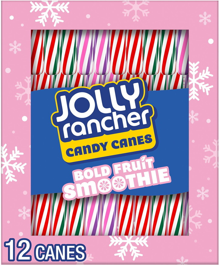Jolly Rancher Bold Fruit Smoothie Flavored Christmas Candy Canes, Box 5 ...